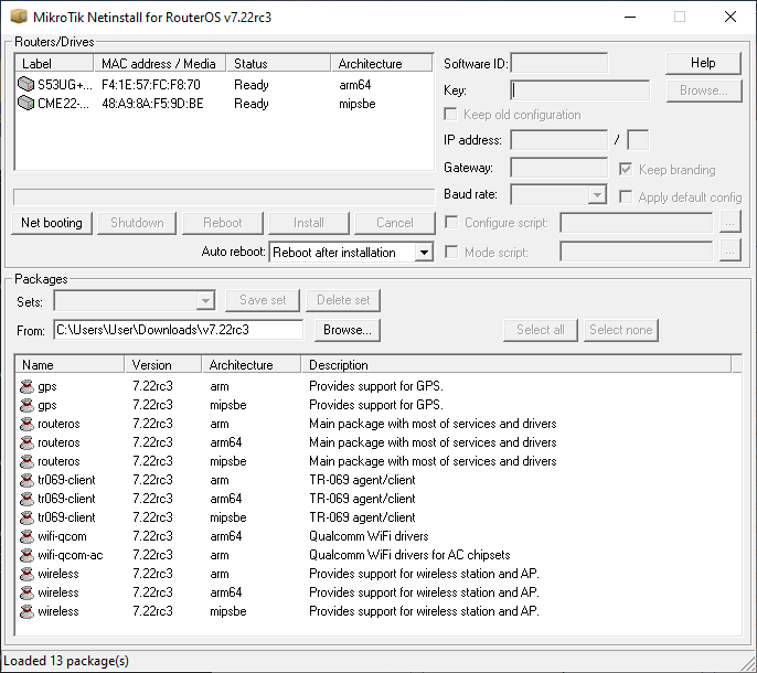 Netinstall - RouterOS - MikroTik Documentation