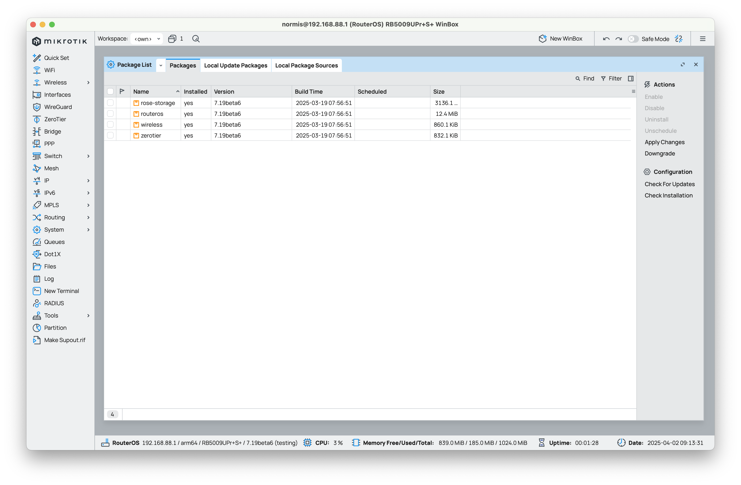 Packages - RouterOS - MikroTik Documentation